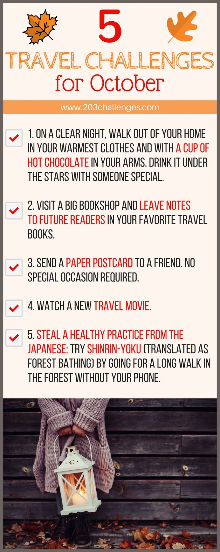 5 travel challenges for October (to keep you warm and inspired ...